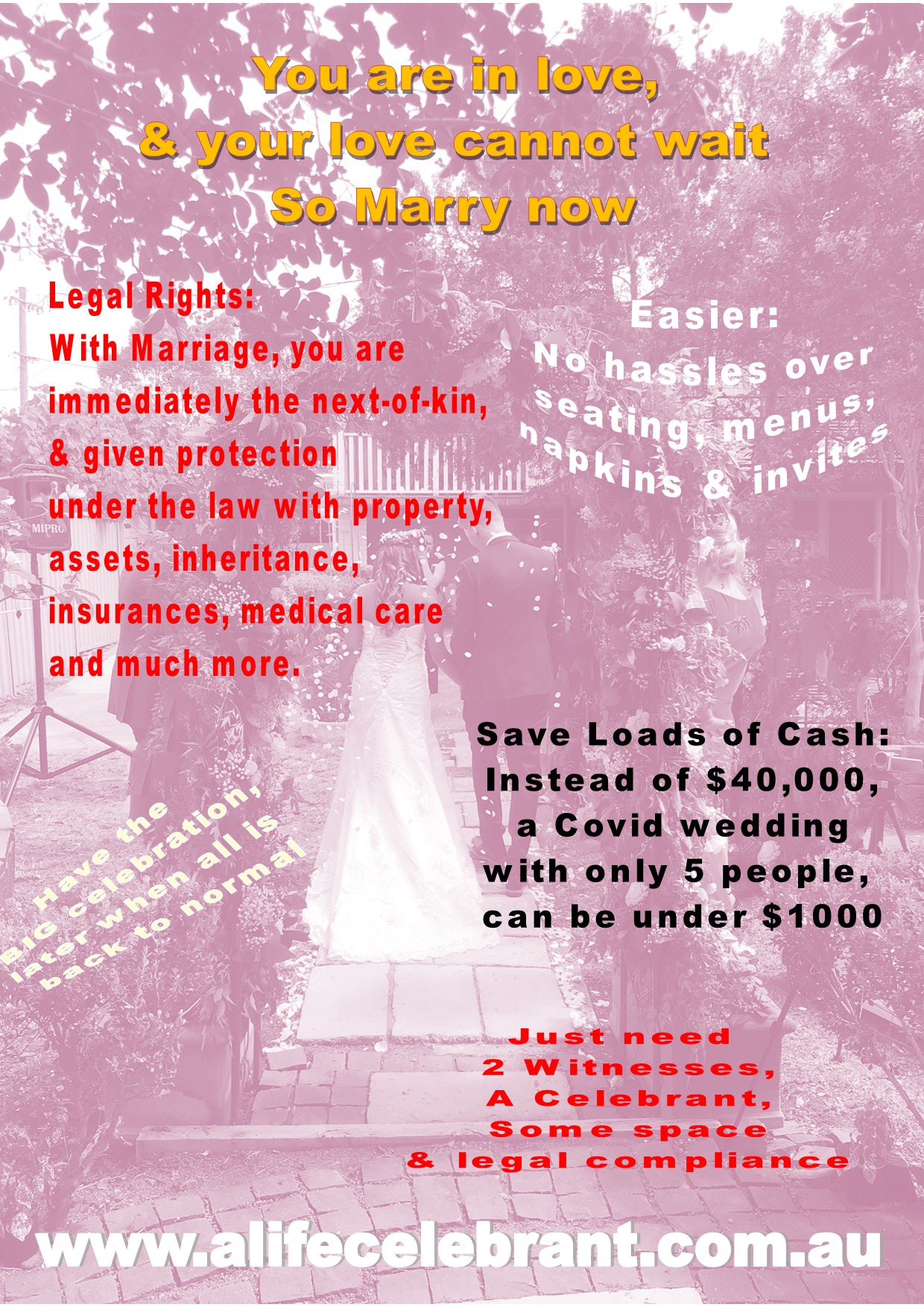 Why get Married now rather than later? – A Life Celebrant – Lou